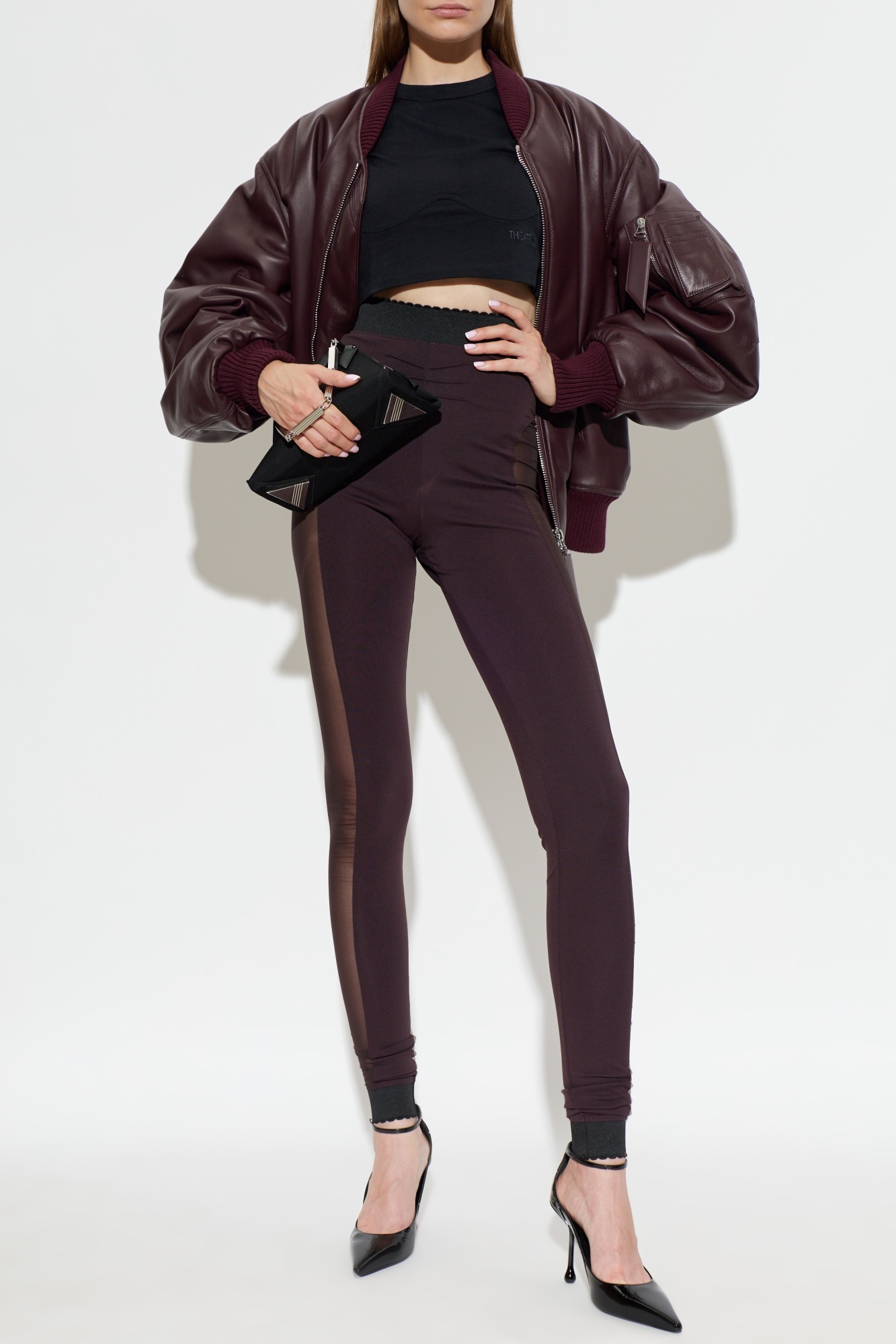 ATTICO The Attico Sheer Panel High-Waist Pants